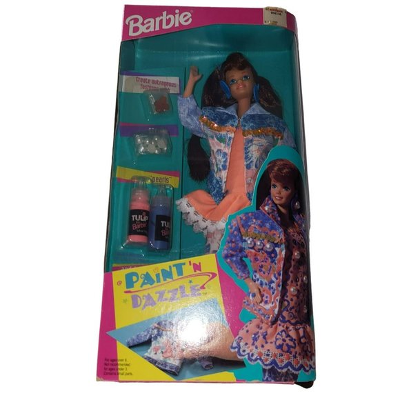 Barbie | Toys | Vintage 993 Paint N Dazzle Barbie Doll Sequins Pearls ...